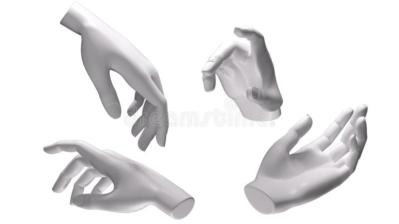 Mannequin Hand Set in Different Poses Gestures and Angles - 3d ...