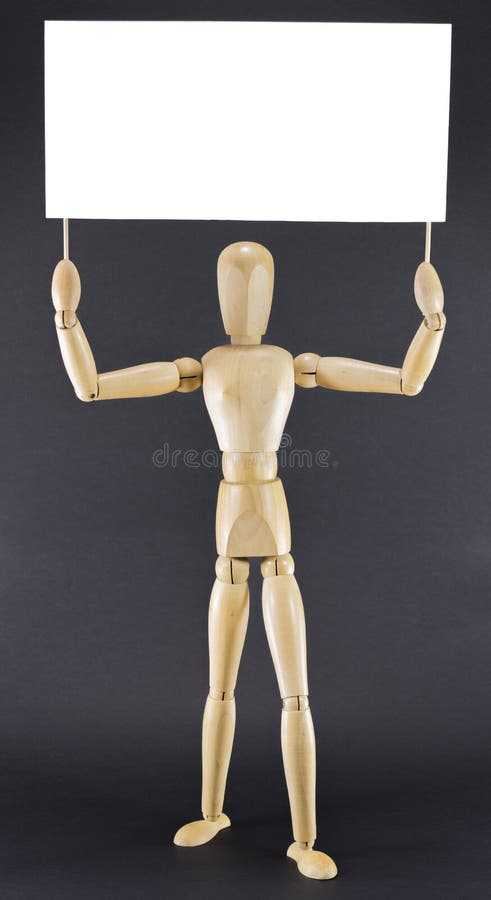 Mannequin holding banner stock image. Image of demonstrate - 36264853