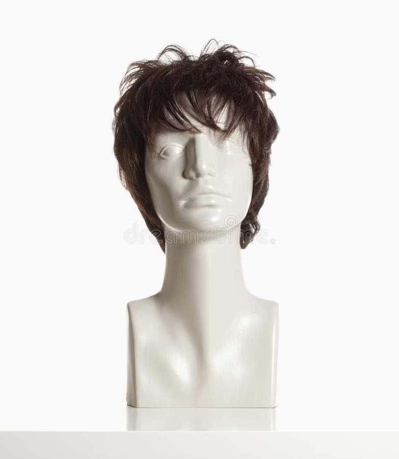 Mannequin Male Head with Wig Stock Image - Image of beauty, design ...