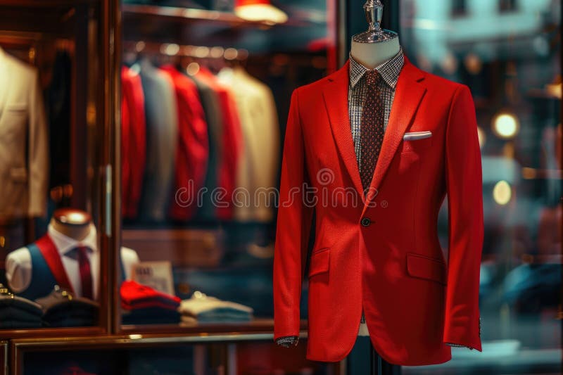 Mannequin in Red Suit stock image. Image of apparel - 377376021