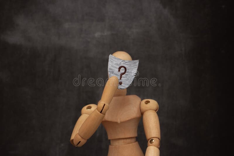 Mannequin Wearing Mask with Question Mark, Concept of Self ...
