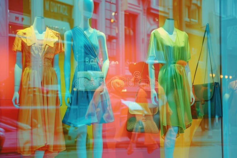 Mannequins Posing in Window Display of a Clothing Store Stock Photo ...