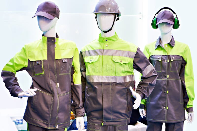 Mannequins in Reflective Work Clothes Stock Photo - Image of worker ...