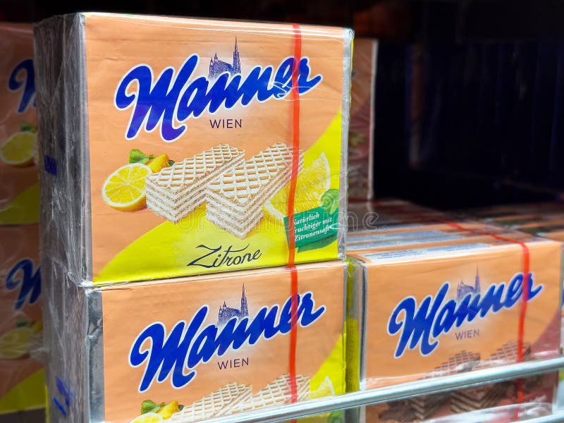 Manner Lemon Wafers Packaging in Store Display Editorial Photo - Image ...