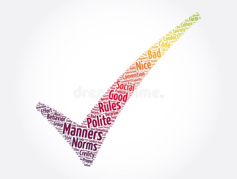 Manners Word Cloud Collage, Concept Background Stock Illustration ...