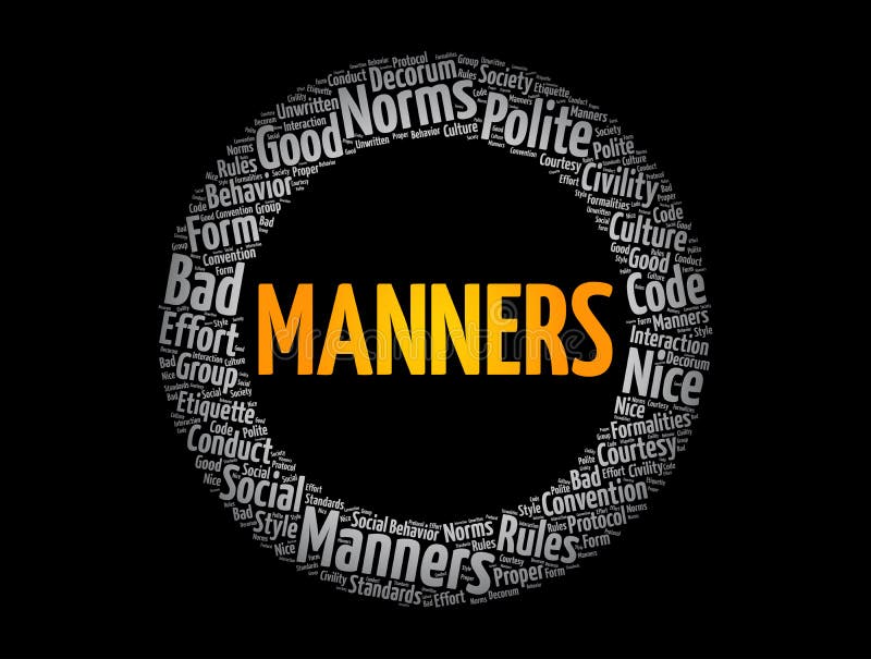 Manners word cloud stock vector. Illustration of effort - 279863121