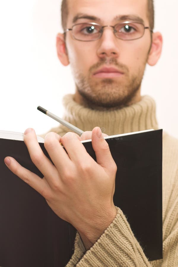 Mannetje Dat Een Nota Schrijft Stock Foto - Image of manier, mannetje ...