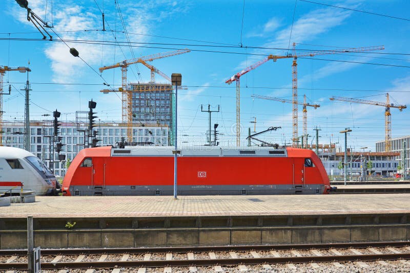 Mannheim, Germany - Red Railroad Engine of Train Called `Intercity ...