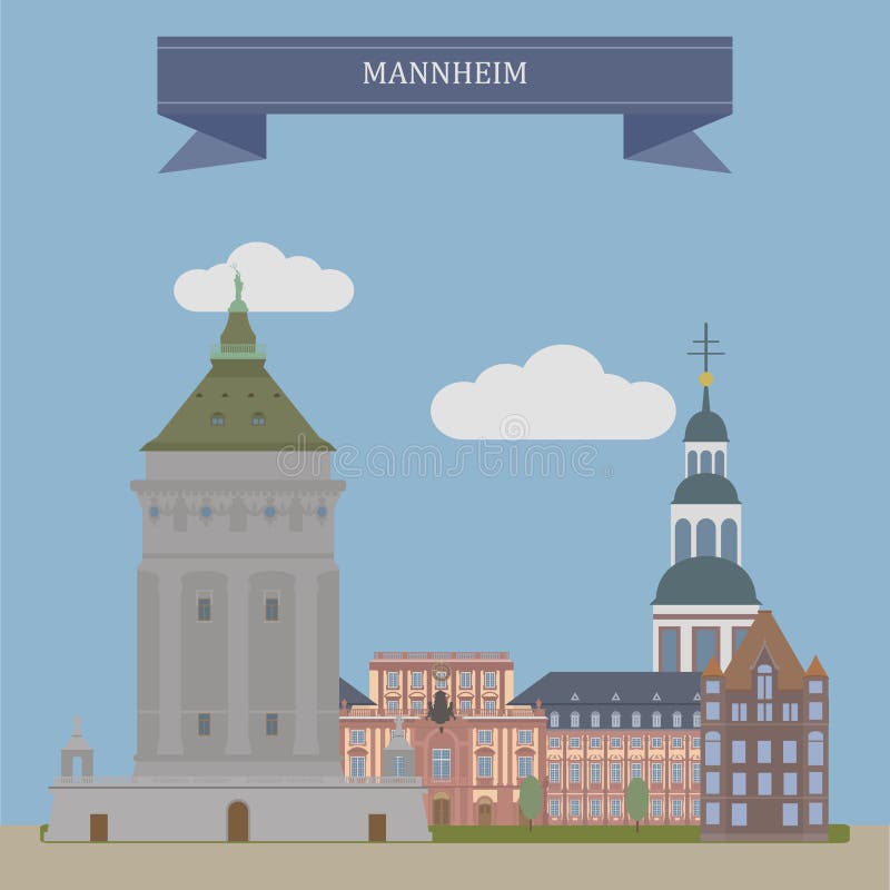 Mannheim, Stadt in Deutschland Vektor Abbildung - Illustration von ...