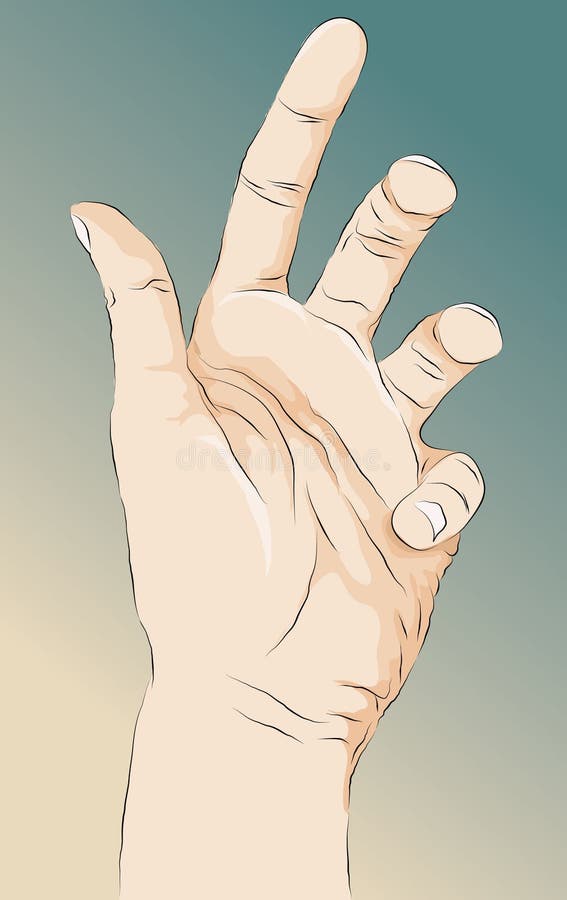 Mano Abierta Ilustrada Incompleta Ilustración del Vector - Ilustración ...
