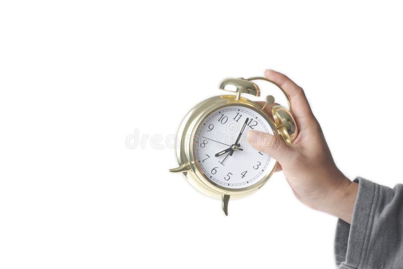 Mano Alrededor Para Lanzar El Reloj De Alarma Foto de archivo - Imagen ...