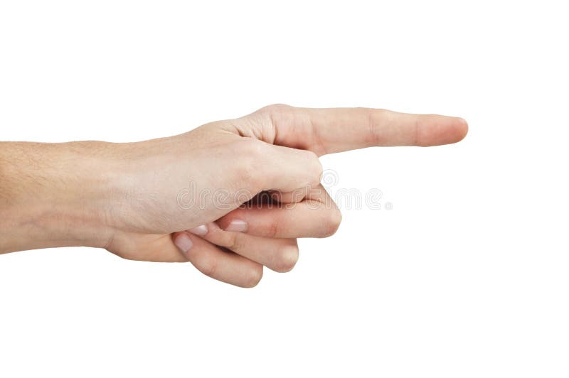 Mano che indica a destra immagine stock. Immagine di bianco - 25910645