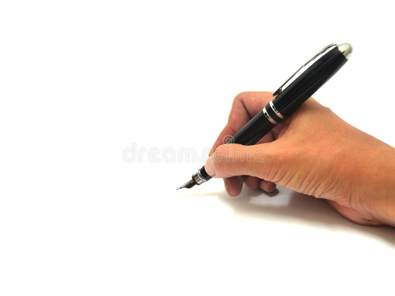 Mano Che Scrive Sopra Il Bianco Fotografia Stock - Immagine di persona ...