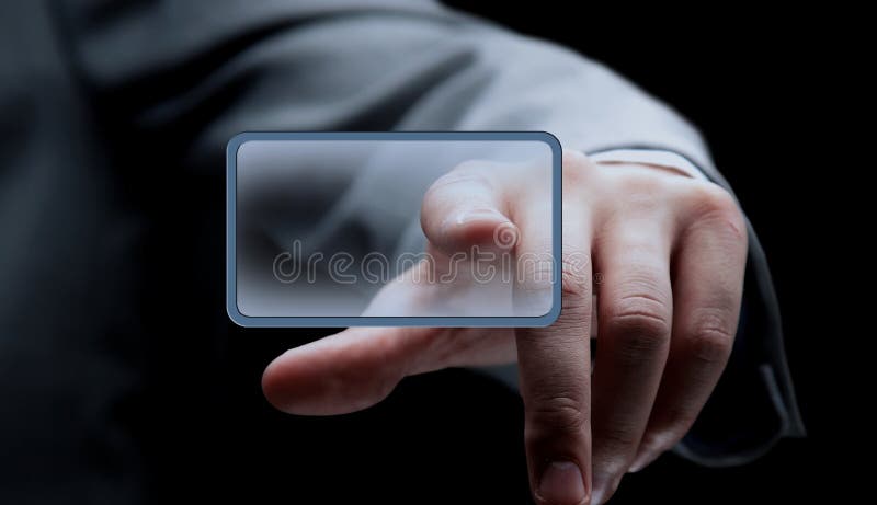 Mano che spinge un bottone fotografia stock. Immagine di mano - 38301902