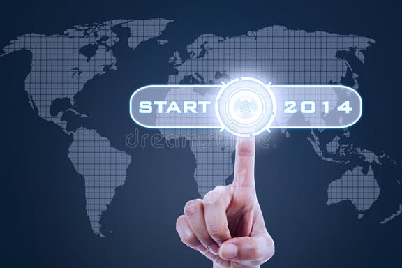 Mano che spinge un bottone illustrazione di stock. Illustrazione di ...