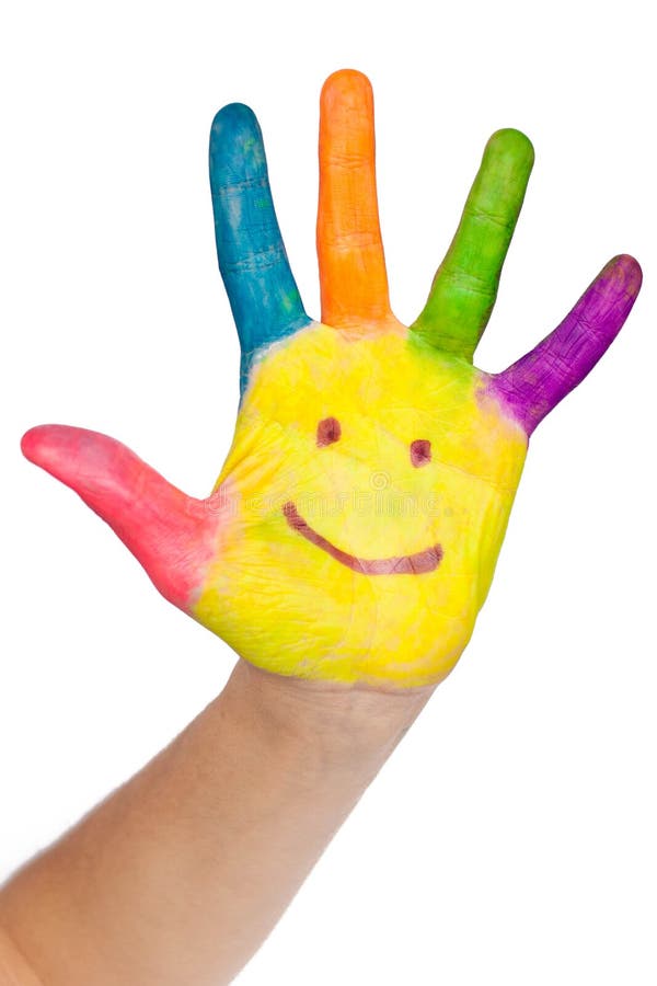 Mano Colorata Con Il Sorriso Immagine Stock - Immagine di immagini ...