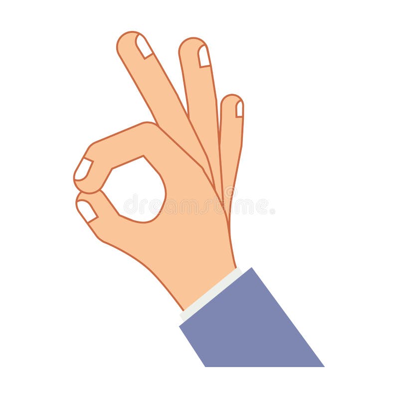 Mano Colorida Con El Gesto De Perfecto Ilustración del Vector ...