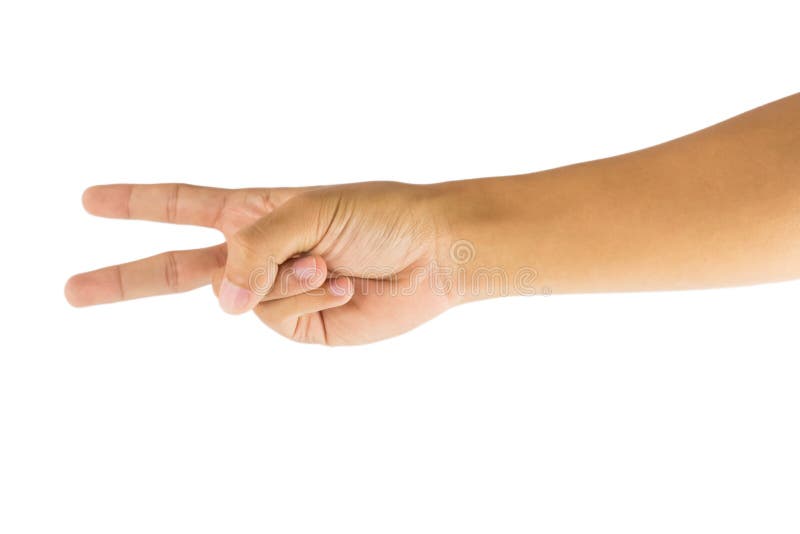 Mano con dos dedos foto de archivo. Imagen de mano, muestra - 33355236