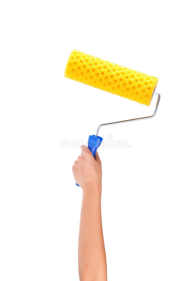 Mano Con El Pintura-rodillo Aislado Foto de archivo - Imagen de mano ...