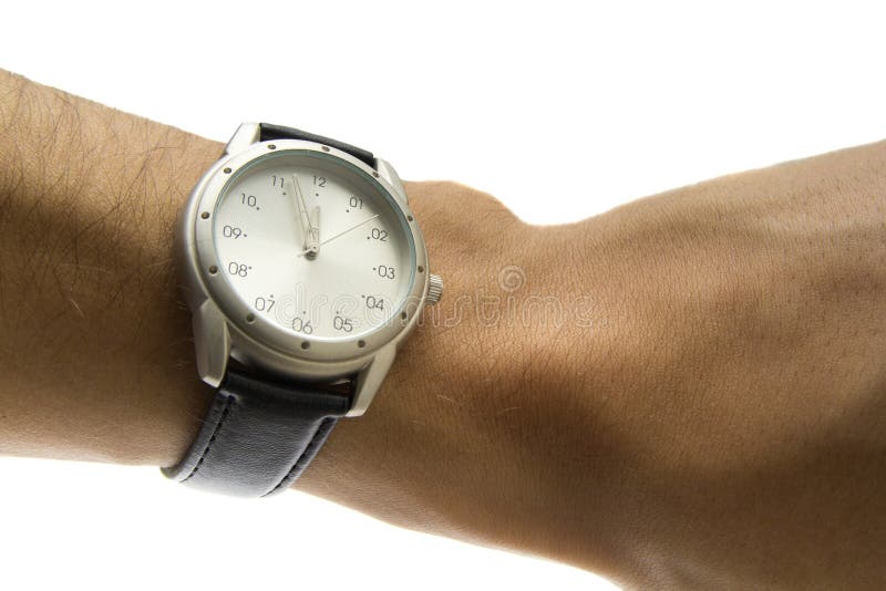 Mano con el reloj imagen de archivo. Imagen de persona - 4039243