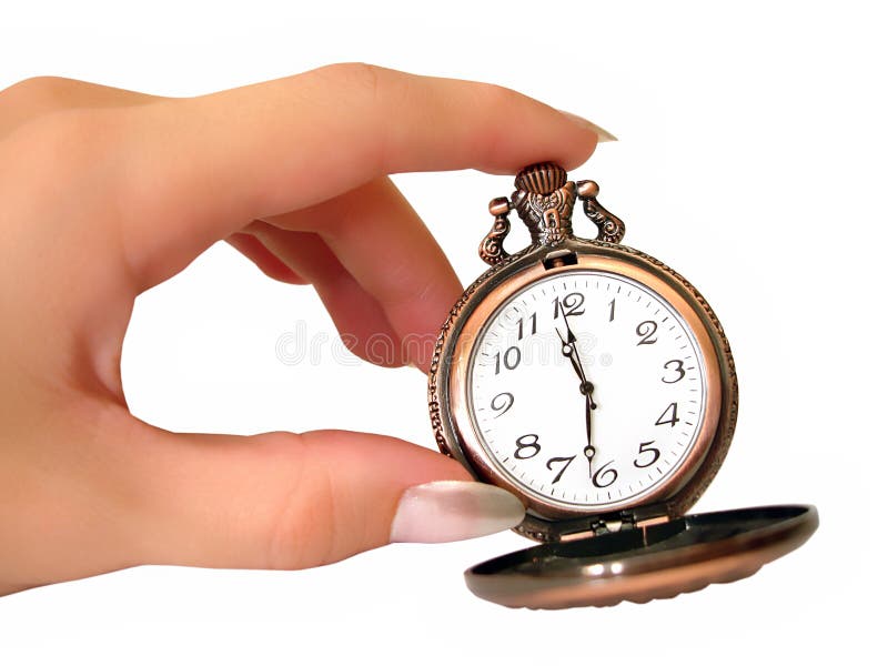 Mano Con El Reloj De Oro Viejo Foto de archivo - Imagen de muchacha ...