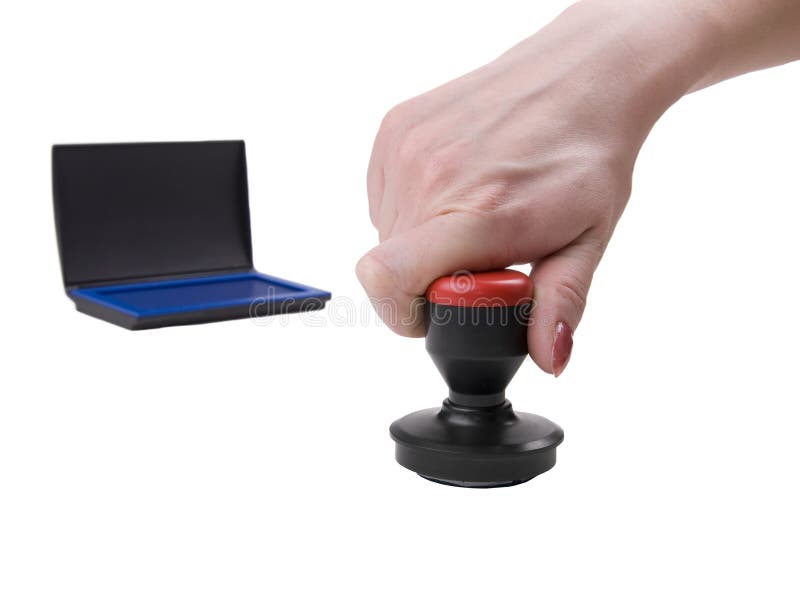 Mano con el sello imagen de archivo. Imagen de documento - 16065197