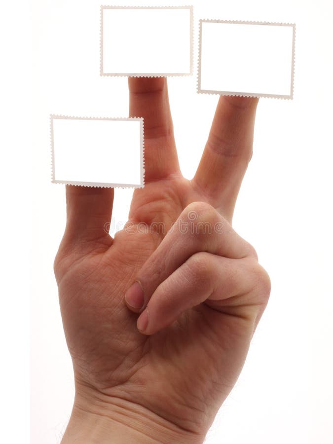 Mano con el sello imagen de archivo. Imagen de muestra - 4385407