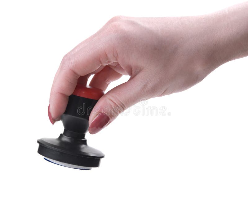 Mano Y Sello De Goma Aprobados Imagen de archivo - Imagen de calidad ...