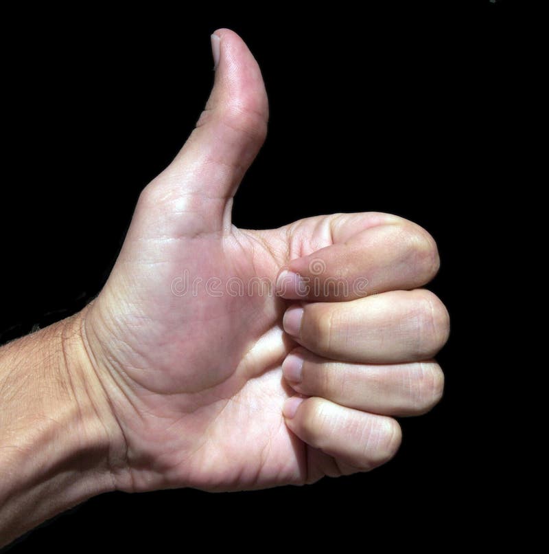 Mano con il pollice in su immagine stock. Immagine di alright - 113659469