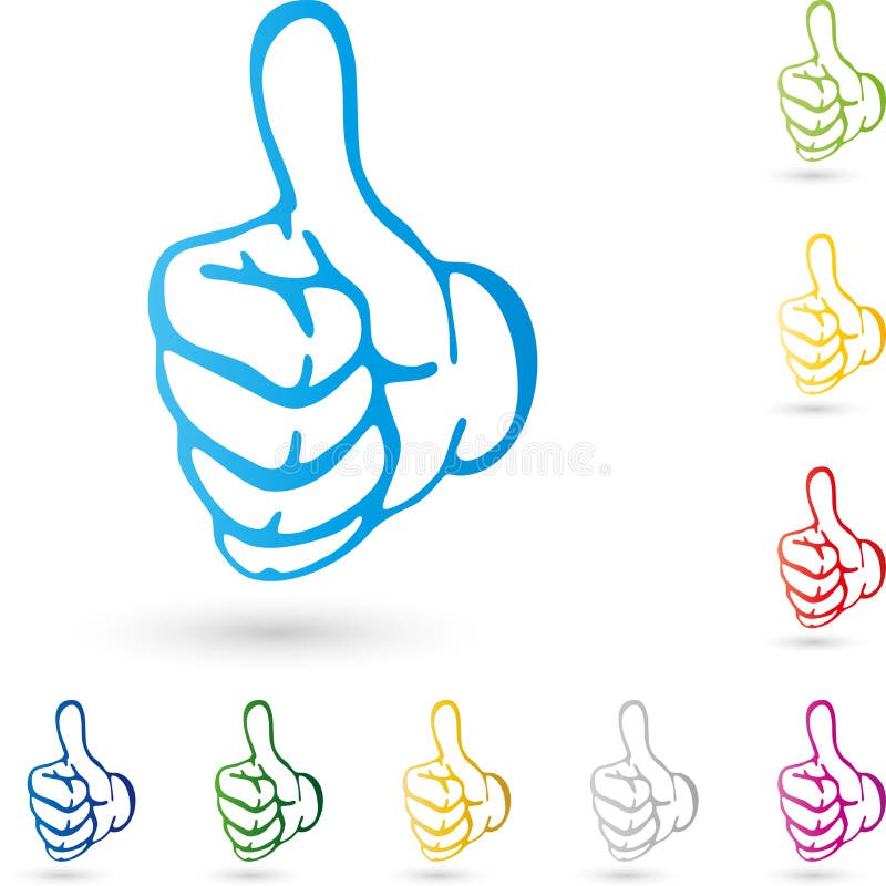 Mano Con Il Pollice Su, Logo Della Mano Illustrazione Vettoriale ...