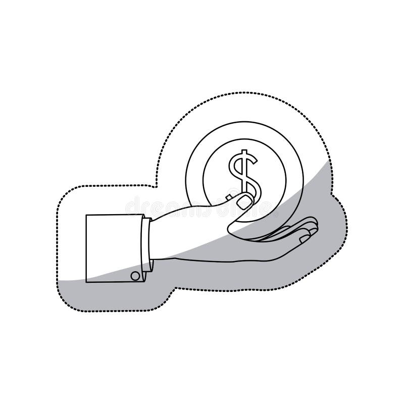Mano Con El Dinero De La Moneda Ilustración del Vector - Ilustración de ...