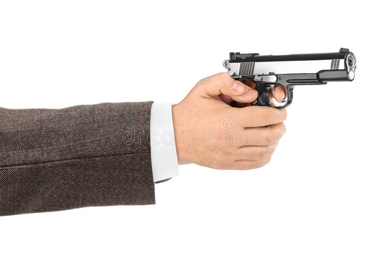 Mano con la pistola foto de archivo. Imagen de aislado - 51895980