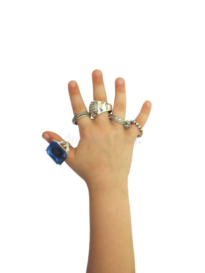Mano con los anillos imagen de archivo. Imagen de muchacha - 10595361
