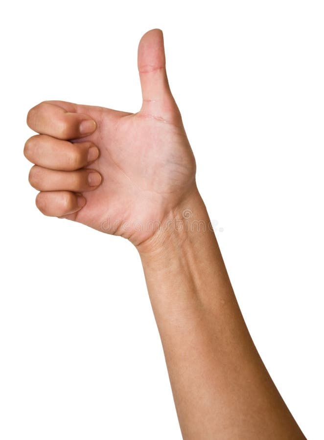 Mano con un pollice alzato fotografia stock. Immagine di nomi - 19886394