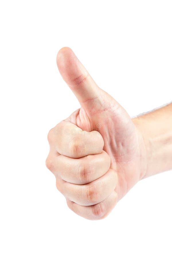 Mano con un pollice alzato fotografia stock. Immagine di vuoto - 59206900