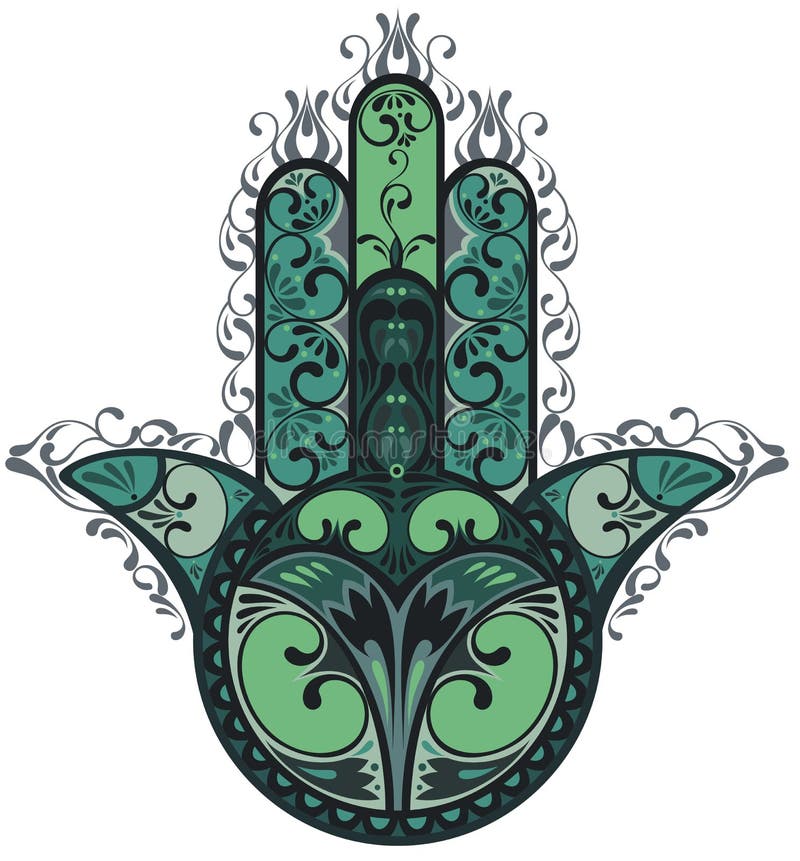 Mano de Hamsa ilustración del vector. Ilustración de east - 47459889