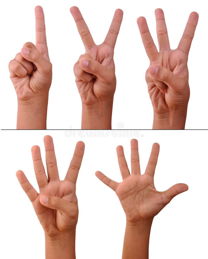 Mano De La Muñeca De Madera Hacer Los Fingeres a Contar Los Números 0 a ...