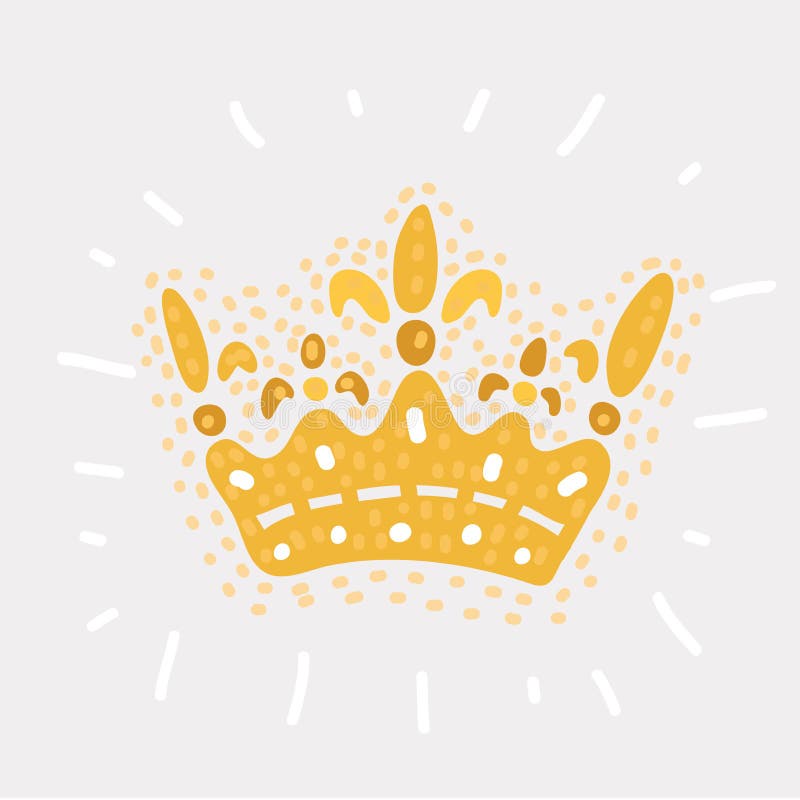 Mano De Rey Crown Vector Illustration Dibujada Ilustración del Vector ...