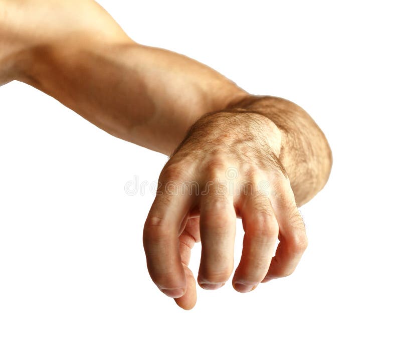 Mano Cerrada De Un Hombre Con Palma Abierta Foto de archivo - Imagen de ...