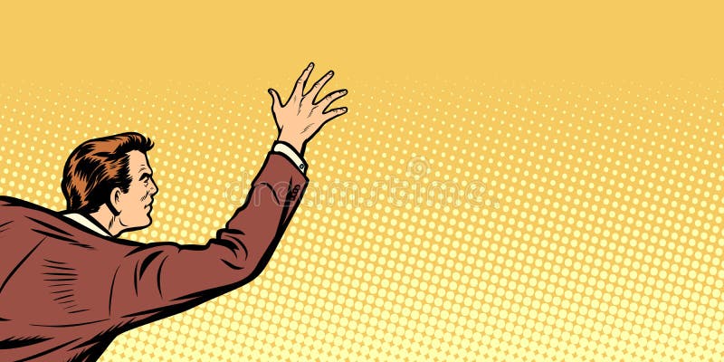 Gesto de mano de saludo stock de ilustración. Ilustración de ...