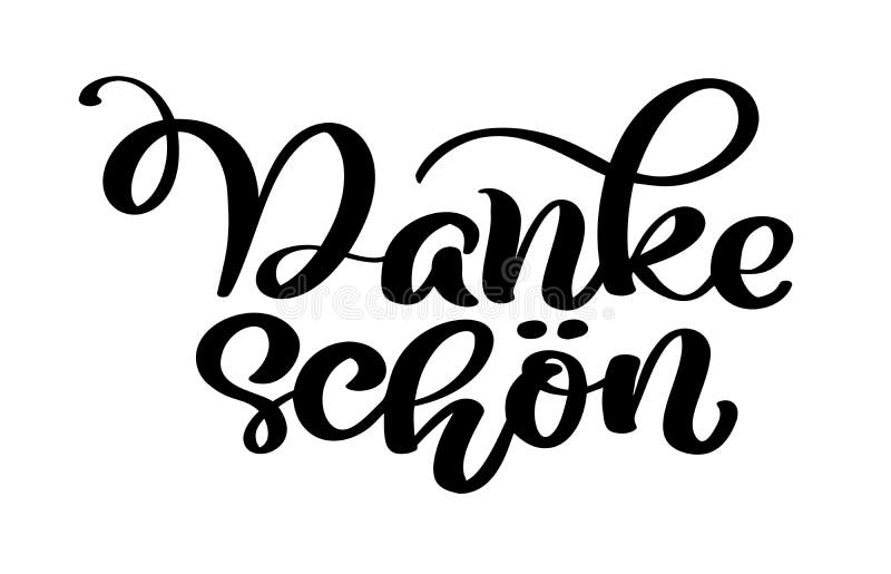 Mano Del Vector Dibujada Poniendo Letras A Danke Schon Caligrafía