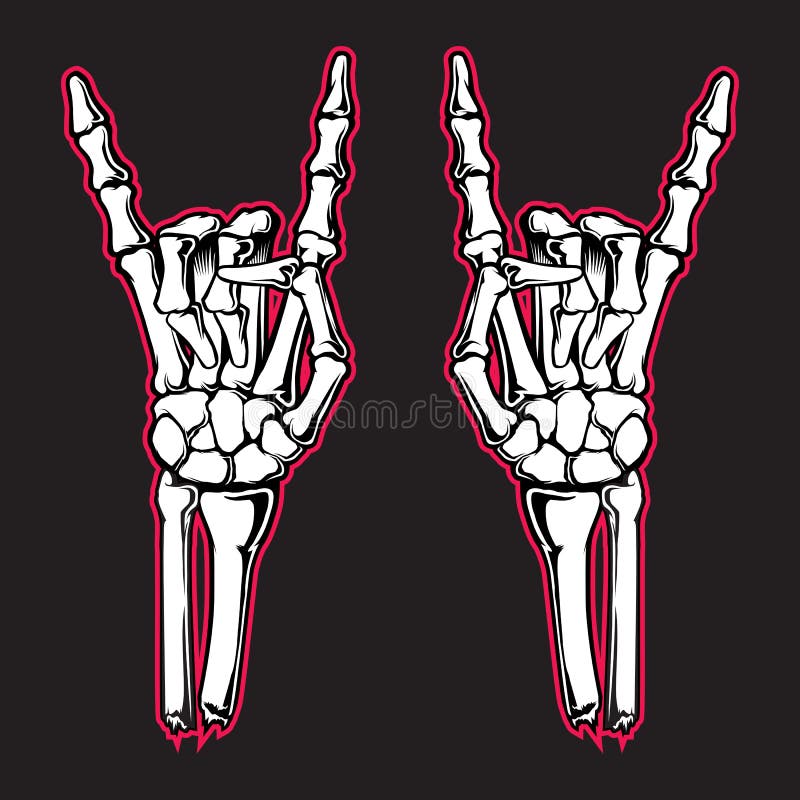 Segno Del Saluto O Del Linguaggio Dei Segni Di Mano Dei Corni ...