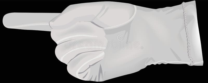 Mano en un guante blanco ilustración del vector. Ilustración de flecha ...