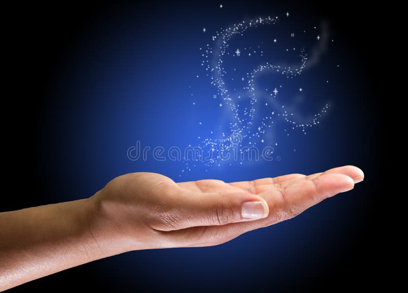 Mano magica immagine stock. Immagine di luminoso, sfondo - 15610045