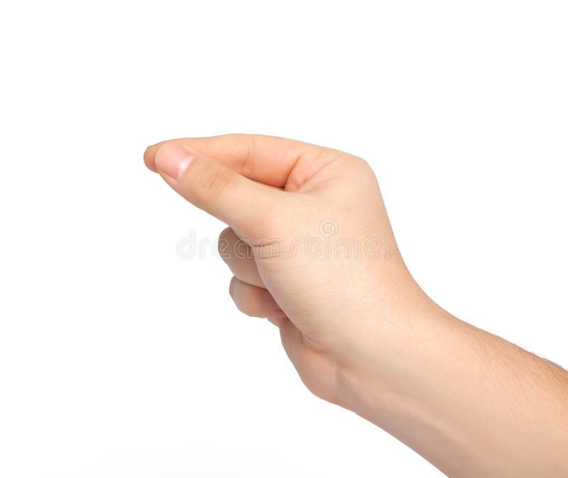 Mano Masculina Aislada Que Lleva a Cabo Un Objeto Imagen de archivo ...