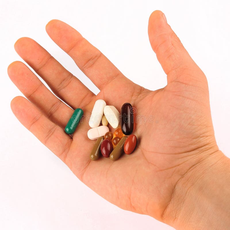Mano Por Completo De Píldoras Foto de archivo - Imagen de enfermera ...
