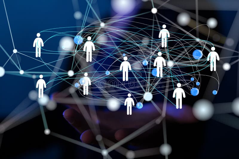 Mano Que Muestra El Icono De Red De Datos Digitales 3d Stock de ...