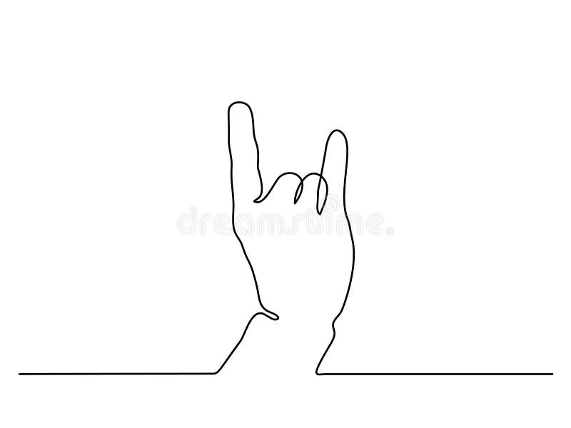 Mano Que Muestra La Muestra De Cuernos Ilustración del Vector ...