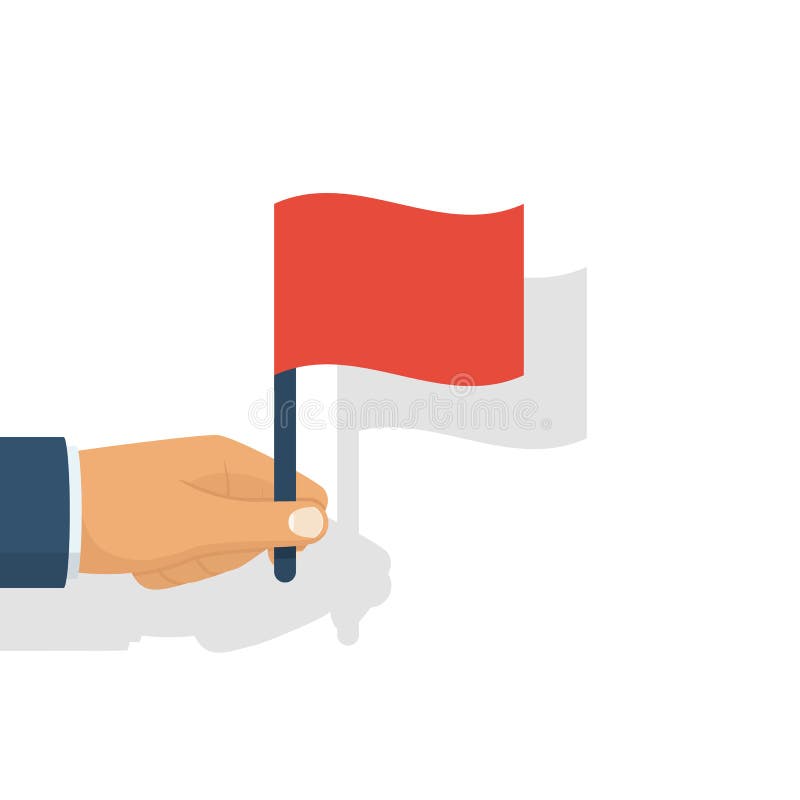 Representación 3d De Una Sola Bandera Triangular Roja Que Cuelga En Un ...