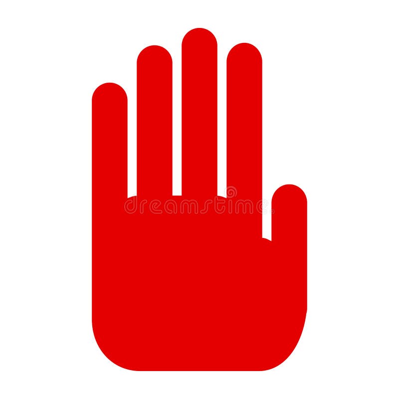 Mano Roja, Icono De La Muestra De La Parada - Vector Ilustración del ... Mano Roja, Icono De La Muestra De La Parada - Vector Ilustración del ...
